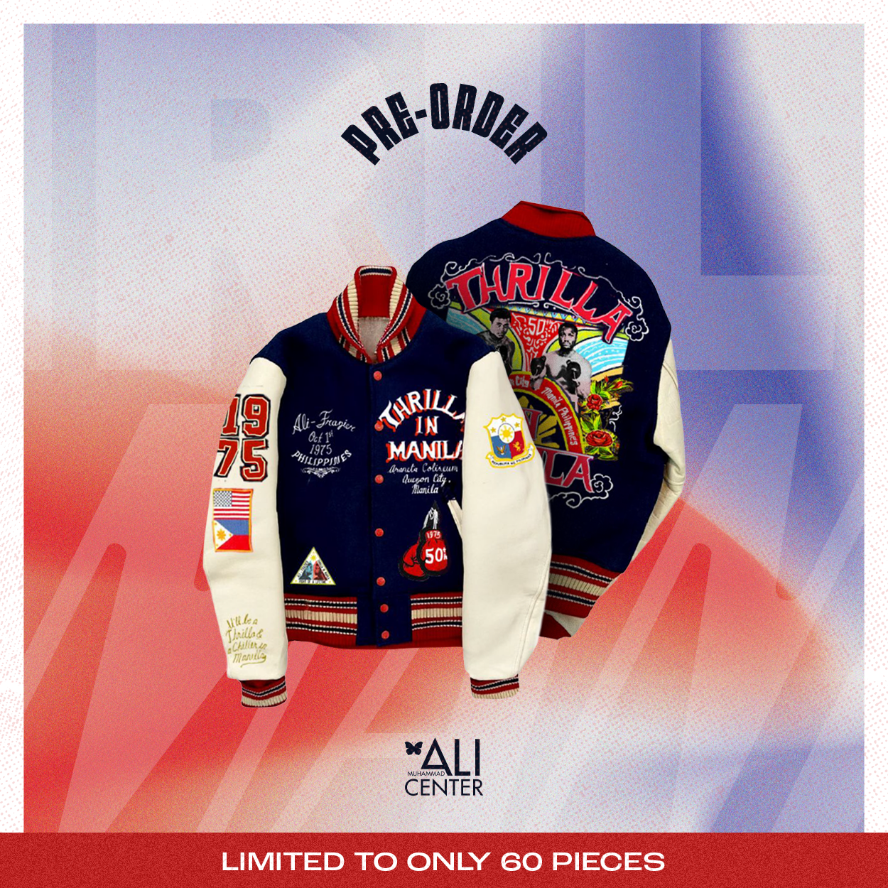 Thrilla in Manila 50th Anniversary Varsity Jacket – Muhammad Ali Center ...
